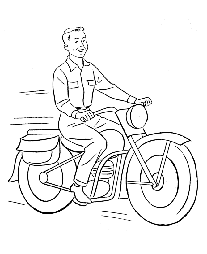 Planșe de colorat cu Motocicleta - FiseDeColorat.ro - Fișe de colorat ...