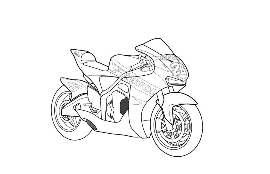 Planșe de colorat cu Motocicleta - FiseDeColorat.ro - Fișe de colorat ...