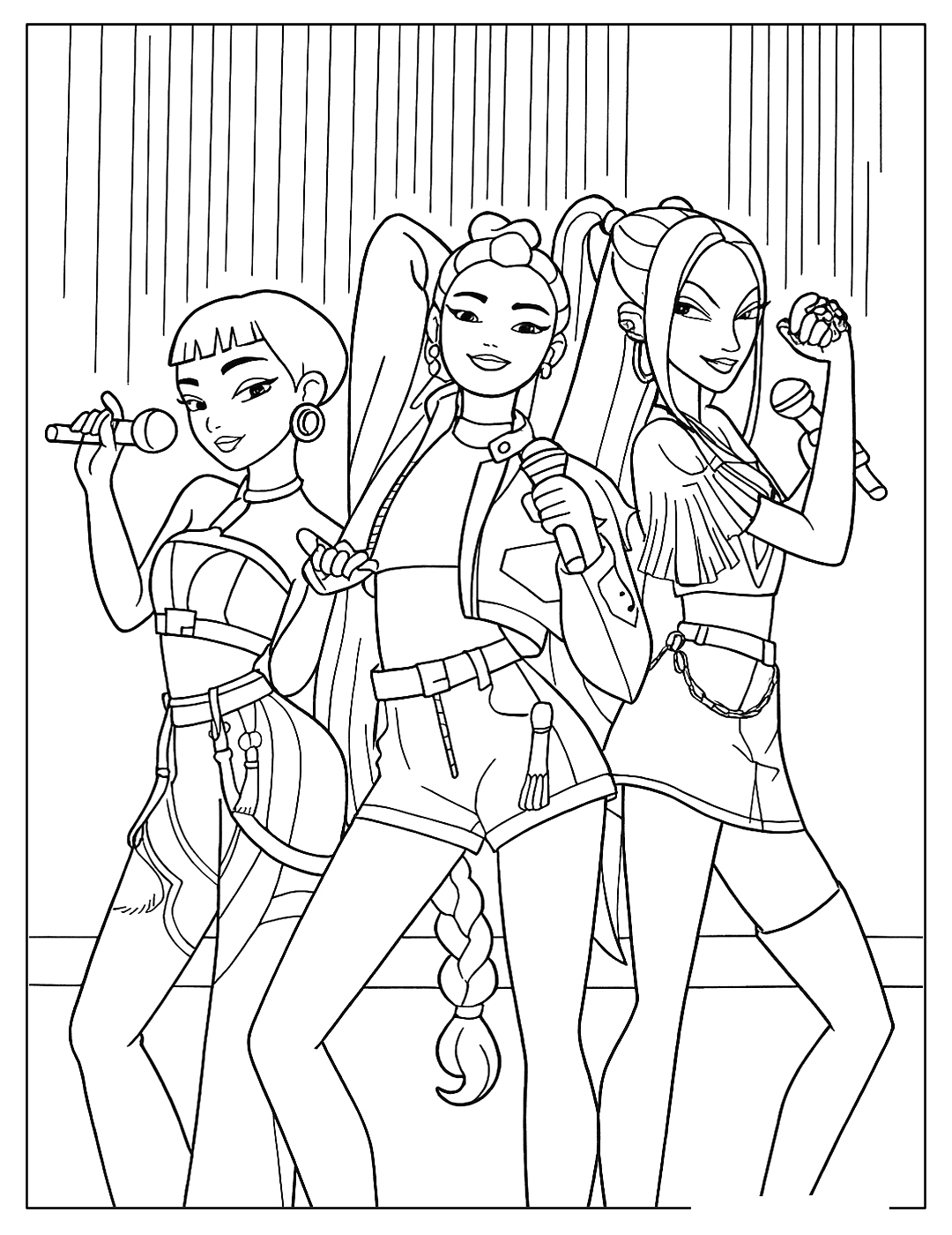 Planșe de colorat cu KPop Demon Hunters - FiseDeColorat.ro - Fișe de ...